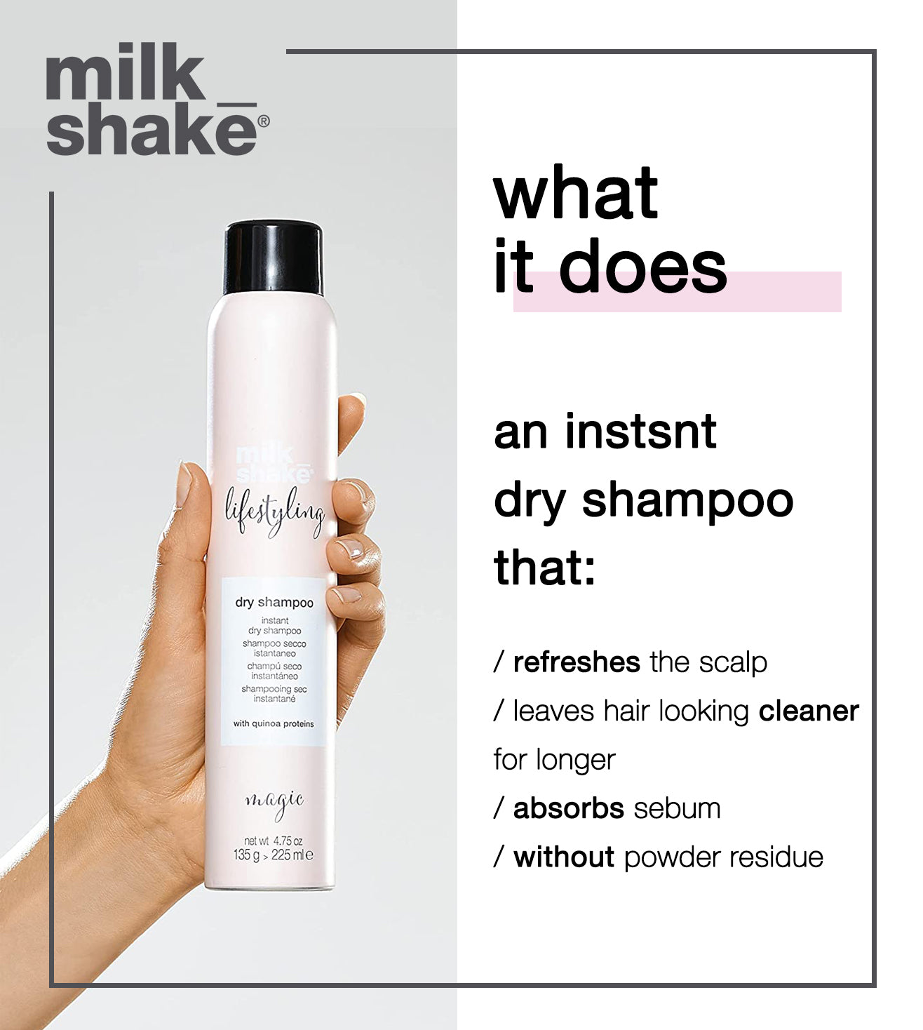 milk_shake lifestyling dry shampoo magic scent – milkshakeindia